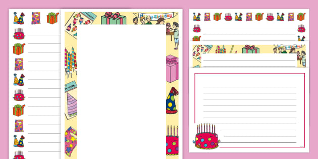 Birthday Decorative Page Border (teacher made) - Twinkl