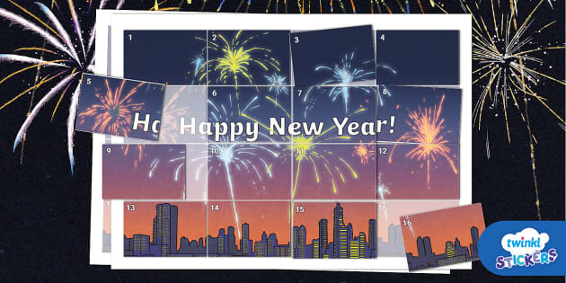 Happy New Year - Sticker Puzzle (creat de profesori)