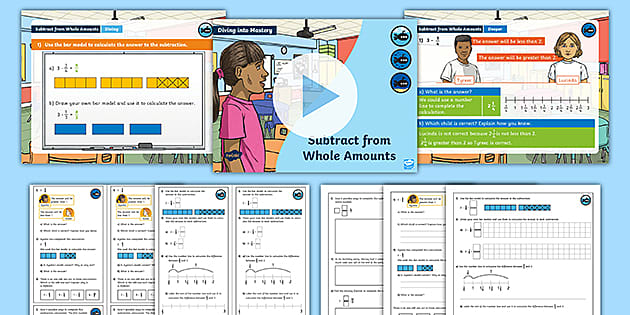 👉 Supports White Rose Maths Year 5 Subtract from Whole Amounts