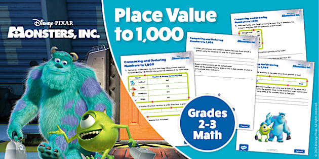 Monsters, Inc.: Comparing & Ordering Numbers to 1, 000 Worksheets for ...