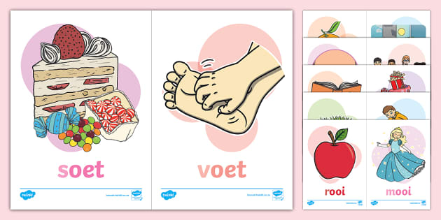 Lys van Afrikaanse Woorde Wat Rym Woordkaarte