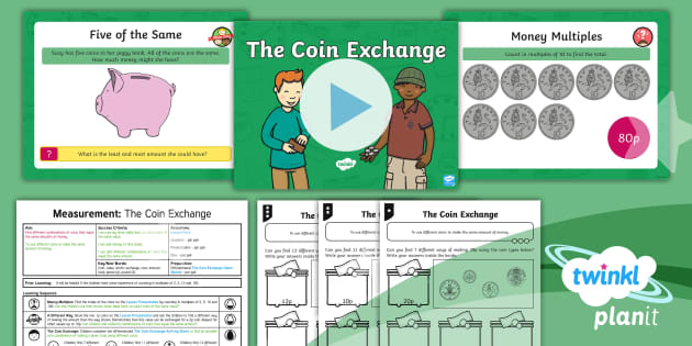 PlanIt Maths Y2 Measurement Combinations of Coins (1) Lesson Pack