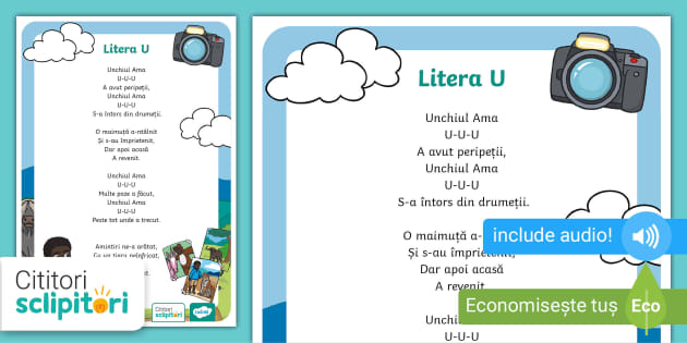 FREE! - Litera U: Cântec pentru copii, Plan de literație