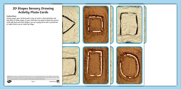 2D shapes - Sensory Drawing Activity Photo Cards - Twinkl