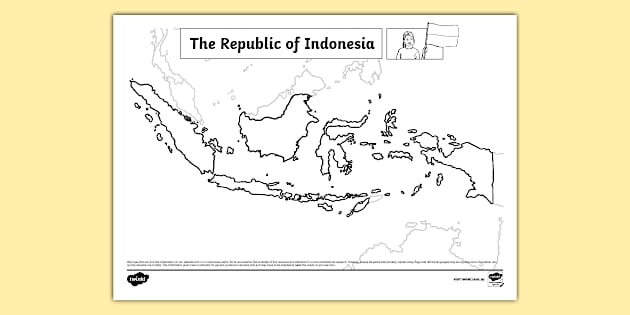 Blank Map of Indonesia (teacher made) - Twinkl
