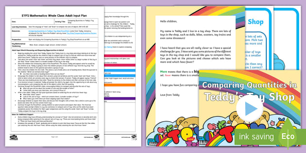 * NEW * EYFS Maths: Comparing Quantities in Teddy's Toy Shop Whole Class