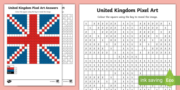 FREE! - United Kingdom Pixel Art Template (teacher made)