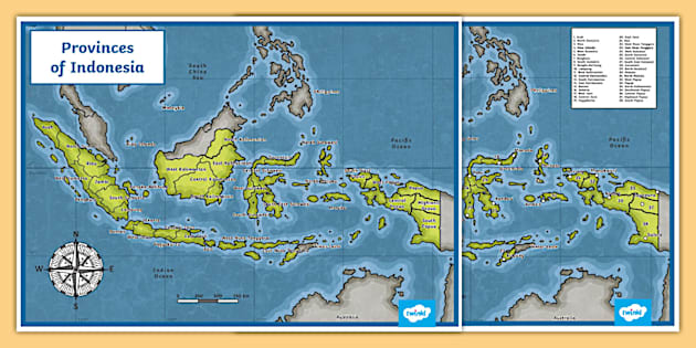 Large Indonesian Provinces Wall Map - Geography Resource