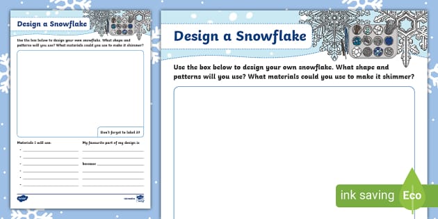 Design a Snowflake Worksheet (teacher made) - Twinkl