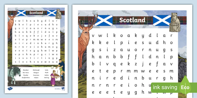 Scotland Word Search KS1 | Twinkl Resources (teacher made)