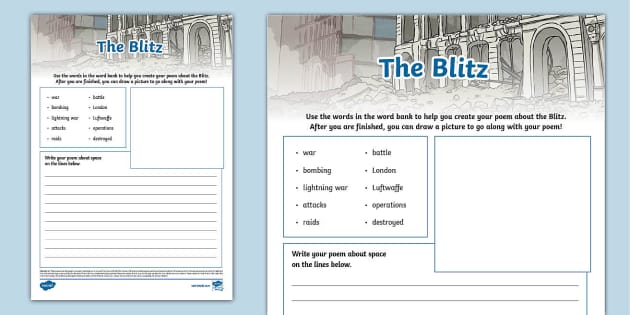 The Blitz Poem Writing Template (teacher made) - Twinkl