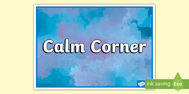 Blue Purple Watercolour Calm Corner DIsplay Poster - Twinkl
