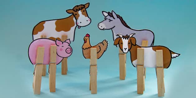Printable Farm Animals | Peg Toys | EYLF | Twinkl - Twinkl