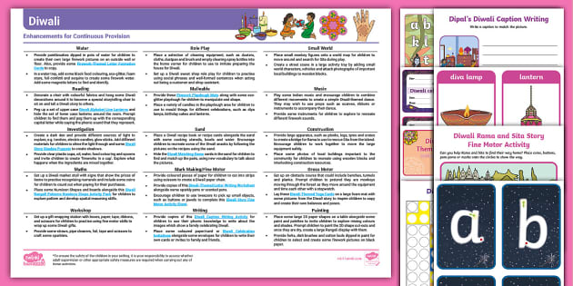 Kindergarten Diwali Continuous Provision Ideas Pack (Reception)