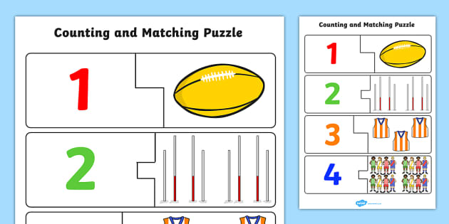 AFL Counting Puzzle (professor feito) - Twinkl