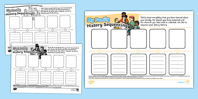My Family History Sequencing Worksheet (teacher made)