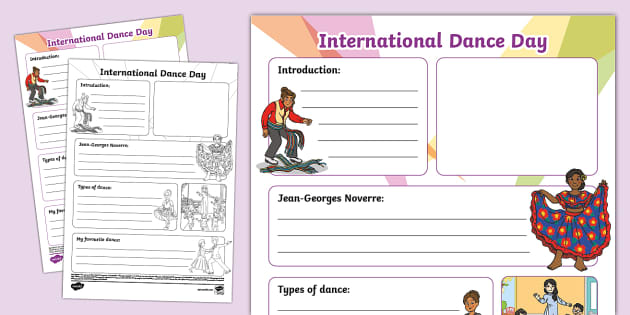 * NEW * International Dance Day Non-Chronological Report Template