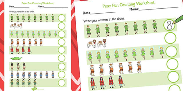 Peter Pan Counting Sheet (teacher made) - Twinkl