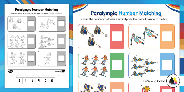 Winter Paralympics Number Match-Up | Twinkl (teacher made)