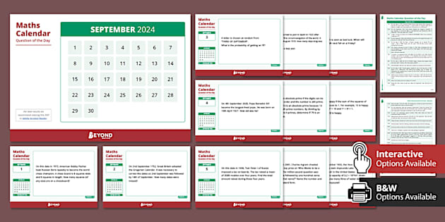 👉 September 2024 Maths Calendar Question of the Day