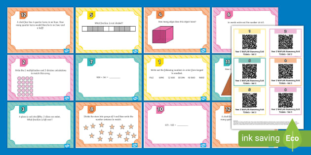 Year 3 NAPLAN Numeracy Exit Tickets - Set 3 ∣ Mathematics