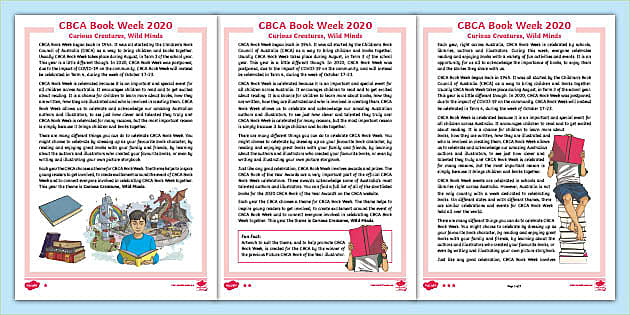CBCA Book Week 2020 Reading Comprehension (teacher made)