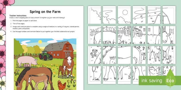 Spring on the Farm Collaborative Art Project Pack