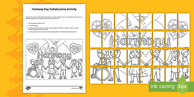 Harmony Day Collaborative Art Activity (teacher made)
