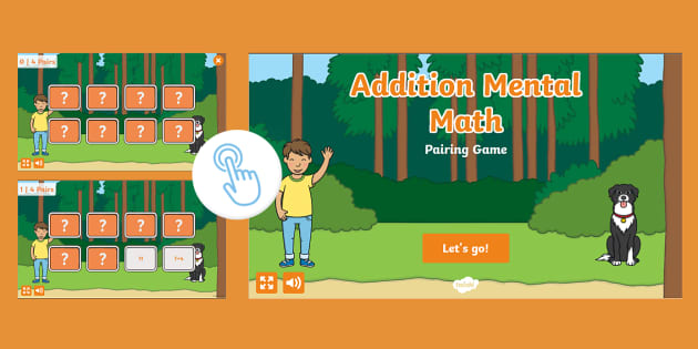Addition Mental Math Pairing Interactive Game - Twinkl