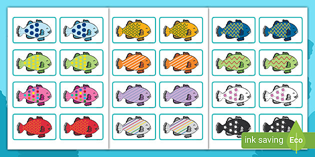 👉 Pattern Fish Matching Cards (teacher made)