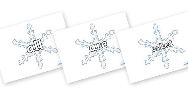 Words on Snowflakes (teacher made)