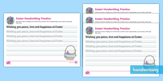 Easter Cursive Handwriting Practice - KS2 (teacher made)