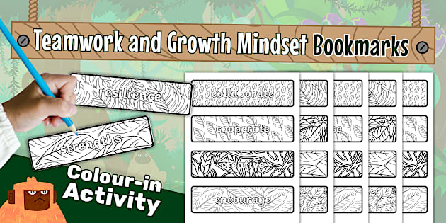 Banana Drama in the Jungle Teamwork Colouring Bookmarks
