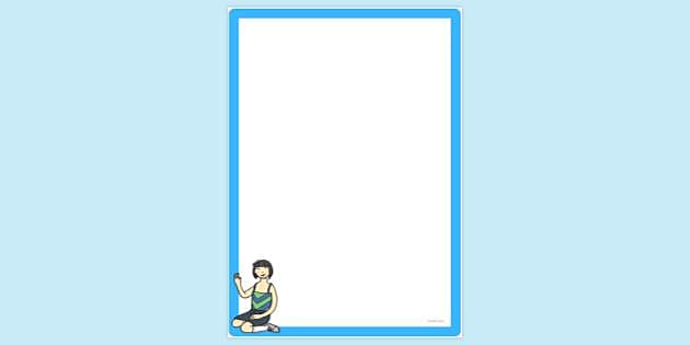 Simple Girl Sat Down Page Border | Page Borders | Twinkl