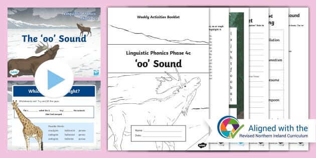 NI Linguistic Phonics Phase 4c 'oo' Sound Activities Pack