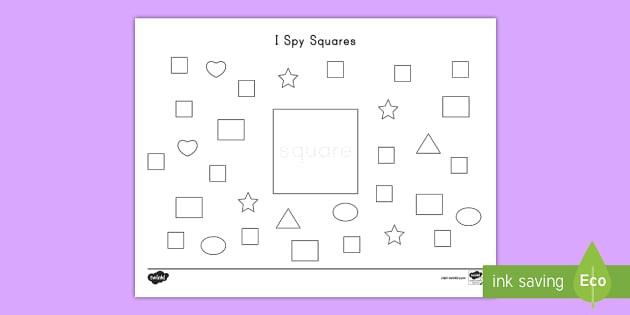 I Spy Squares Worksheet (teacher made) - Twinkl