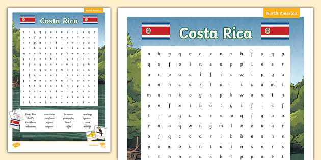 KS2 Costa Rica Word Search (teacher made) - Twinkl