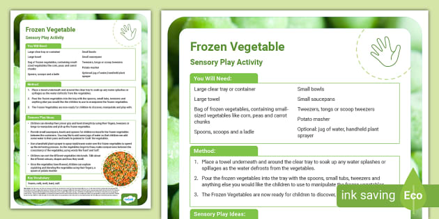 Frozen Vegetables Sensory Play Activity | Twinkl - Twinkl