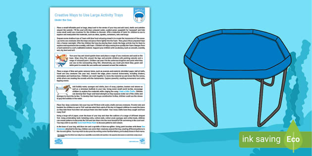 Under the Sea Theme for Toddlers |Kindergarten Large Activity Trays