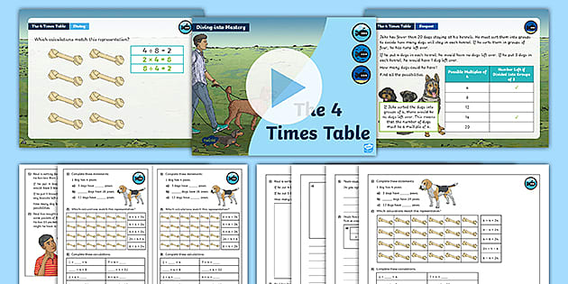 👉 White Rose Maths Compatible Teaching Pack Year 3: 4 Times-Table
