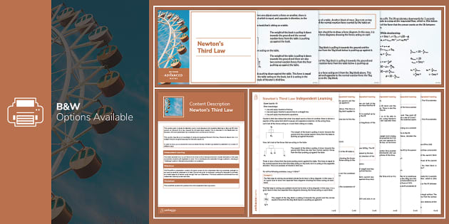 👉 Newton's Third Law Resource Pack (teacher made)