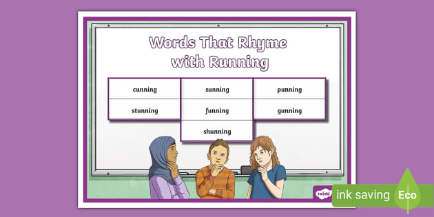 Words That Rhyme with Running Word Mat (teacher made)