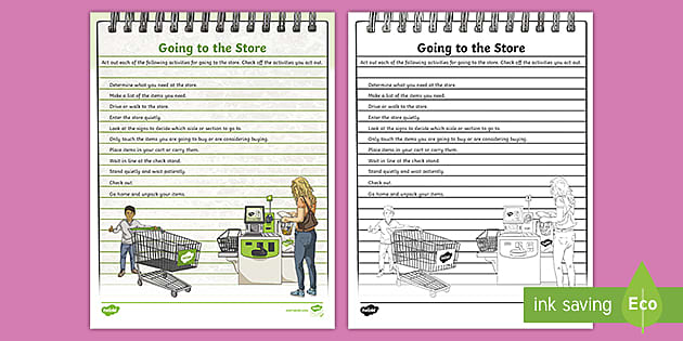 Going to the Store Role Play Checklist (Teacher-Made)