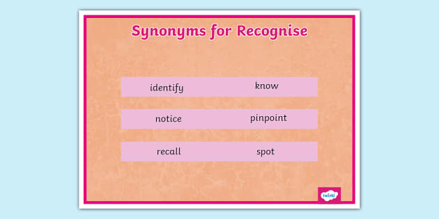 Other Words For Recognise Word Mat Teacher Made Twinkl