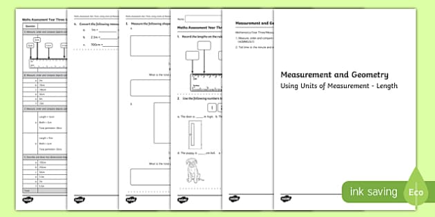 Year 3 Measurement and Geometry Units of Measurement Length Assessment