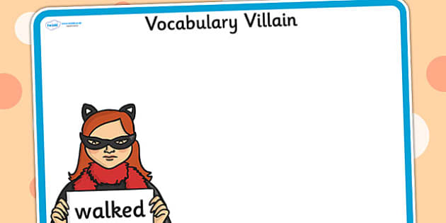 FREE! - Editable Vocabulary Villain Walked Word Mat - Twinkl