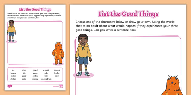 Language Skills: List The Good Things Foundation Stage