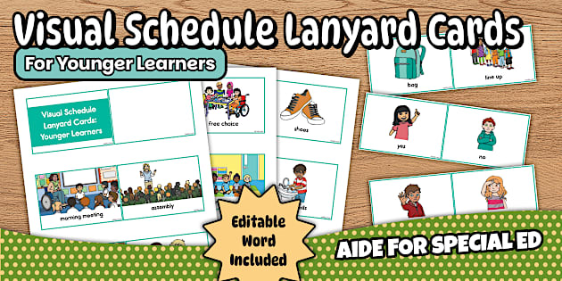 Visual Schedule Lanyard Cards - Young Learners