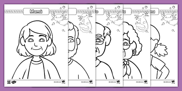 mi familia coloring page