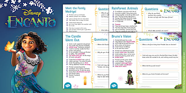 Encanto Reading Comprehension Worksheets | Twinkl USA